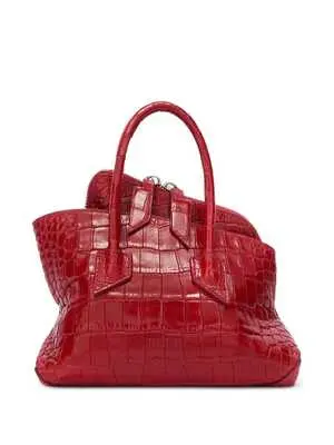 Attico Crocodile-effect Tote Bag - Red