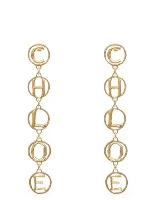 Chloé Script' Earrings - Gold