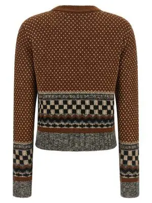 GOLDEN GOOSE Journey Cropped Jacquard Sweater
