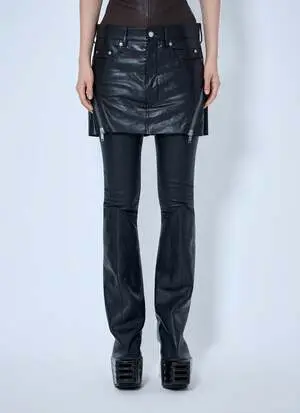 Rick Owens Bolan Banana Leather Skirt - Black