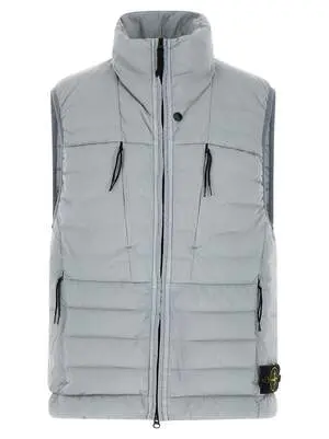 Stone Island Padded Vest With High Neck - Gray