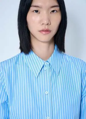 TOTEME Striped Cotton Poplin Shirt - Blue