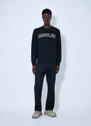 Moncler Cotton Logo Motif Crewneck Sweatshirt
