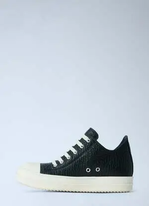 Rick Owens Textured Leather Low-top Sneakers