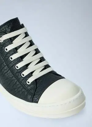 Rick Owens Textured Leather Low-top Sneakers
