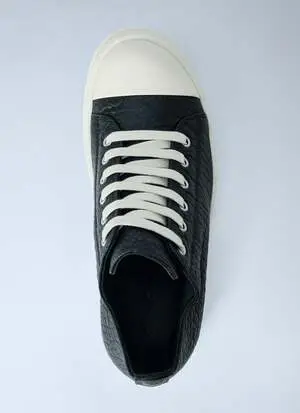 Rick Owens Textured Leather Low-top Sneakers