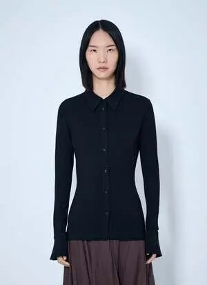 TOTEME Fitted Jersey Shirt - Black