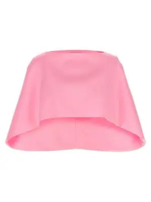 Alberta Ferretti Cropped Cape With Boat Neckline - Pink