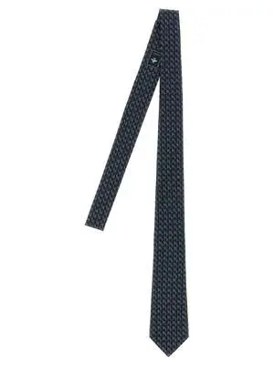 Gucci Gg Jacquard Silk Neck Tie - Blue