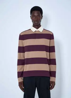 Moncler Striped Rugby Shirt - Brown