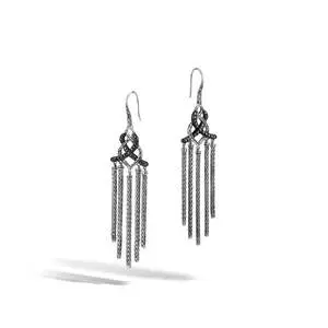 John Hardy Classic Chain Chandelier Earrings With Black Sapphire