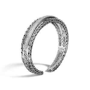 John Hardy Classic Chain Cuff With Diamonds - Diamond