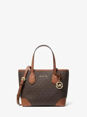 Michael Kors Eva Extra-small Signature Logo Convertible Tote Bag - Brown