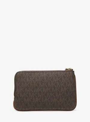 Michael Kors Jet Set Travel Small Signature Logo Wristlet - Brown