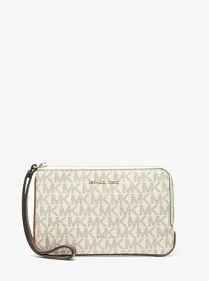 Michael Kors Jet Set Travel Small Signature Logo Wristlet - Natural