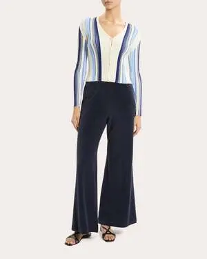 Theory Stripe Rib Knit Slim Cardigan