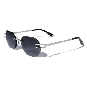 COSSINO Emil Rimless Oval Sunglasses - Black