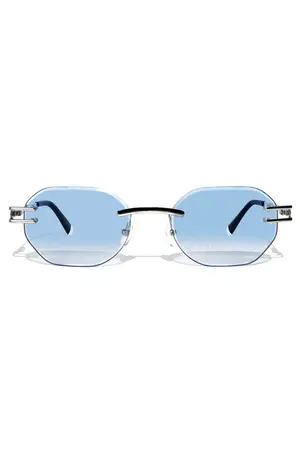 COSSINO Emil Rimless Oval Sunglasses - Blue