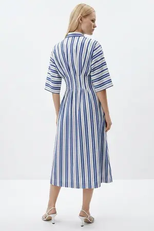 EXQUISE Deryll Tie Detail Regular Midi Dress
