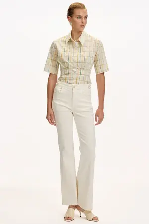 EXQUISE High Waist Flared Leg Jeans