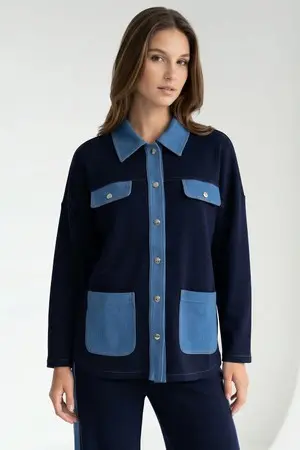 EXQUISE Makena Long Sleeve Pocket Knit Jacket