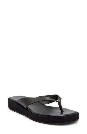 TONY BIANCO Kyra Platform Wedge Flip Flop - Black Como