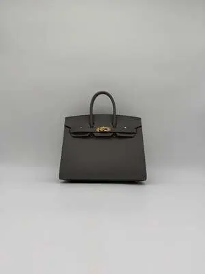 Hermès Birkin 25cm Sellier Gris Meyer Madame Leather Gold Hardware - Grey