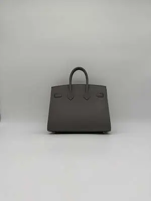 Hermès Birkin 25cm Sellier Gris Meyer Madame Leather Gold Hardware - Grey