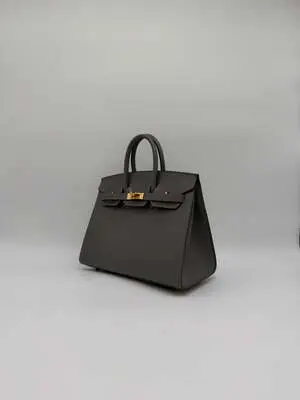 Hermès Birkin 25cm Sellier Gris Meyer Madame Leather Gold Hardware - Grey