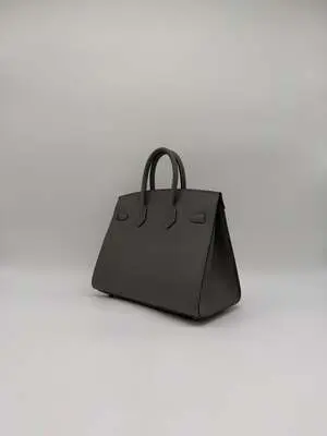 Hermès Birkin 25cm Sellier Gris Meyer Madame Leather Gold Hardware - Grey