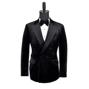 DAVID WEJ Maison Velvet Double Breasted Blazer
