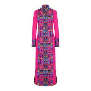 BEATRICE VON TRESCKOW Embroidered Silk Blend Long Coat