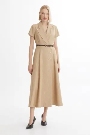 GIZIA Belted Flounce Dress
