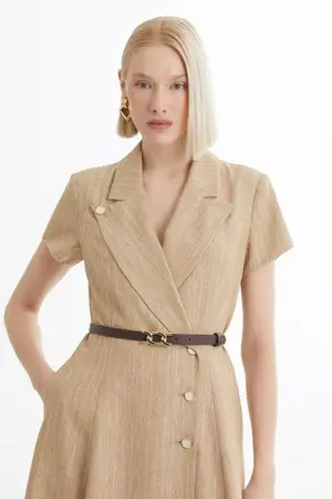 GIZIA Belted Flounce Dress