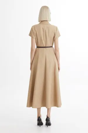 GIZIA Belted Flounce Dress