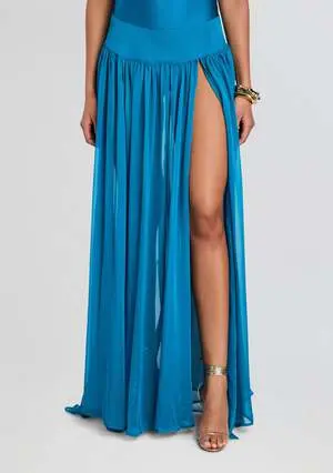SHANI SHEMER Meadow Maxi Skirt - Blue Teal