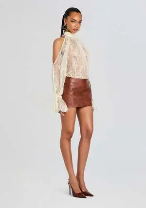 Retrofete Valerie Leather Skirt
