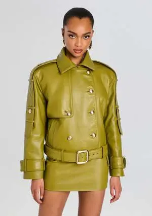 Retrofete Yseld Leather Jacket - Basil
