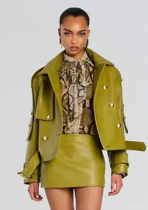 Retrofete Yseld Leather Jacket - Basil