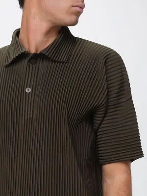 Issey Miyake Homme Plissé Short-sleeved Pleated Crêpe Polo Shirt - Brown
