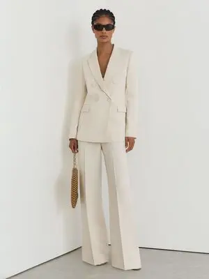 REISS Ottie Double-breasted Jacquard Blazer