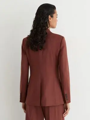 REISS Solene Petite Wool-blend Double-breasted Suit Blazer