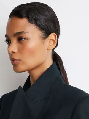 REISS Solene Petite Wool-blend Double-breasted Suit Blazer - Navy