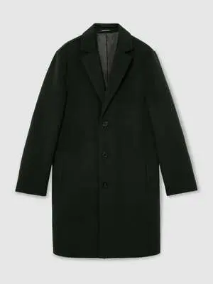 REISS Knight Wool-blend Single-breasted Coat - Green