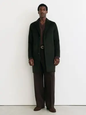 REISS Knight Wool-blend Single-breasted Coat - Green