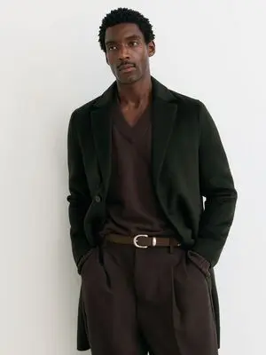 REISS Knight Wool-blend Single-breasted Coat - Green