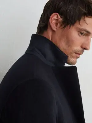 REISS Knight Wool-blend Single-breasted Epsom Coat - Navy