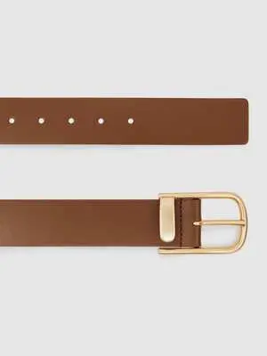 REISS Iyla Leather Half-keeper Belt
