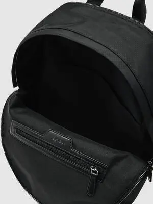 REISS Allen Woven Zipped Backpack - Black