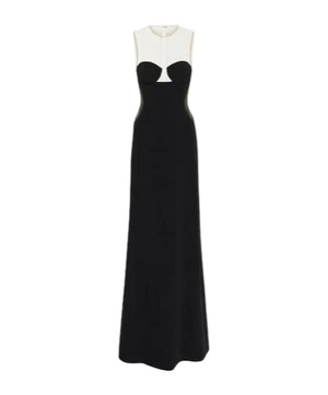 Stella McCartney Mesh-paneled Crepe Dress - Black